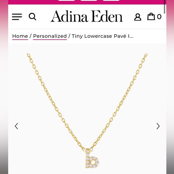 Adina Eden | Jewelry | Adina Eden Jewels Tiny Lowercase Pave Initial ...